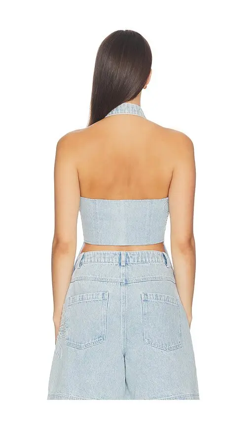 THE WOLF GANG Amana Vest With Floral Embroidery