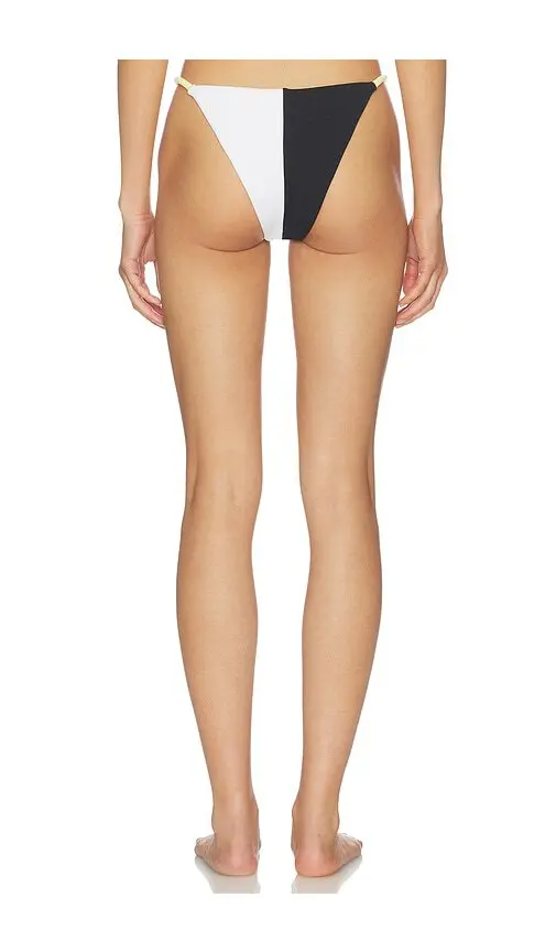 NAU BIKINIS Bahia Colorblock Bikini Bottom In Black & White