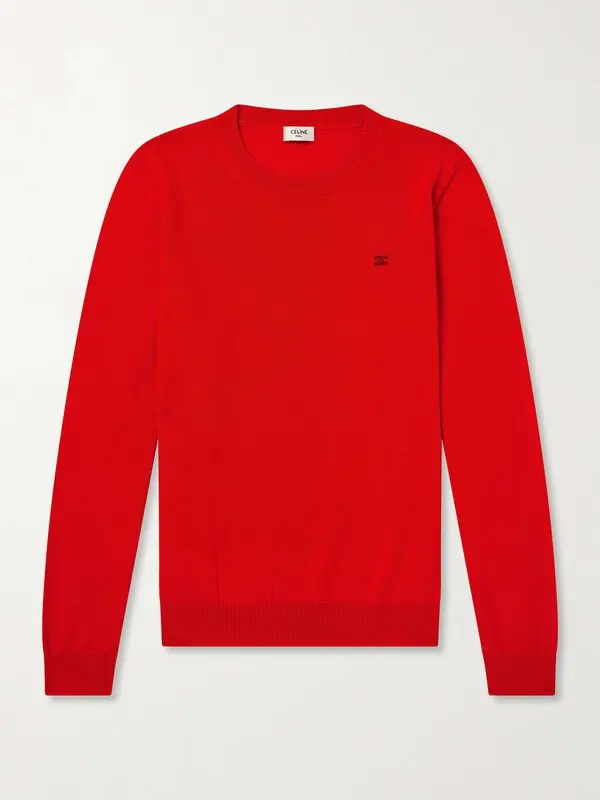 Celine Triomphe-embroidered Wool Sweater