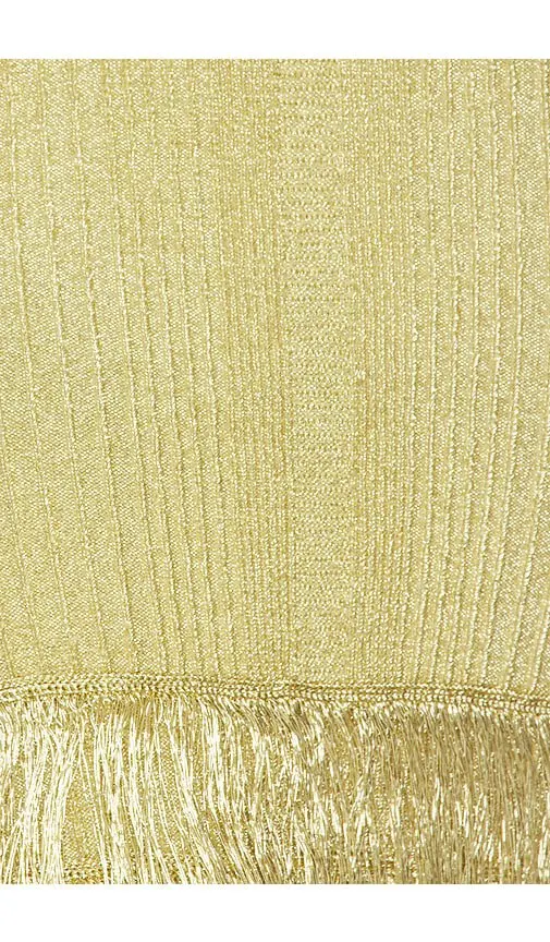 AMUR Metallic Knit Midi Dress With Tiered Fringe Hem
