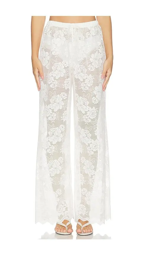 KAT THE LABEL Florence Pant In Ivory - Antique