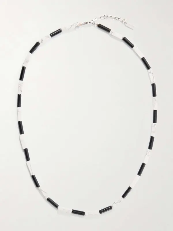 Celine Triomphe -tone, Onyx And Howlite Necklace