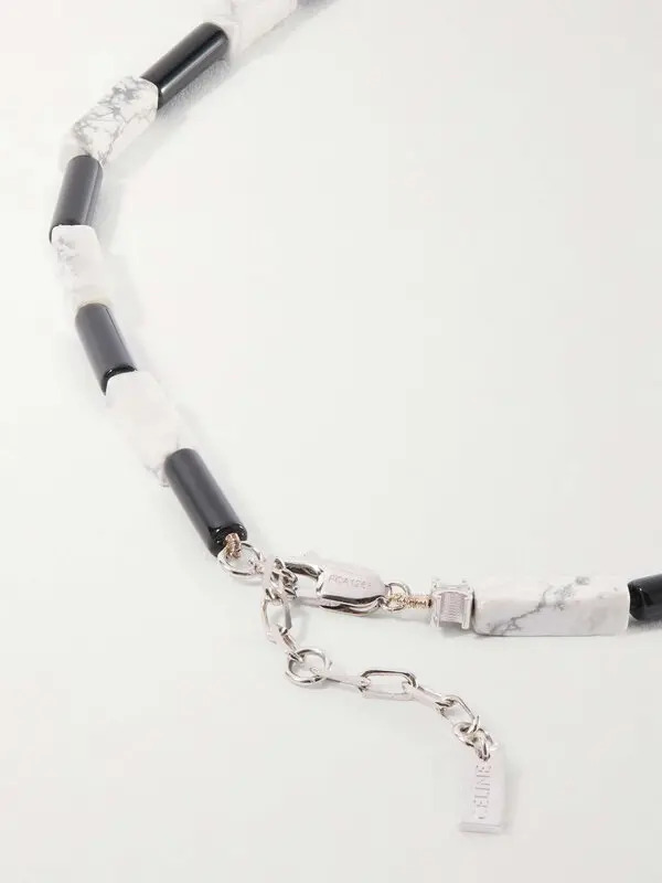 Celine Triomphe -tone, Onyx And Howlite Necklace