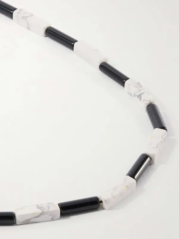 Celine Triomphe -tone, Onyx And Howlite Necklace