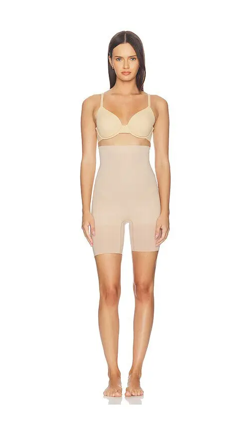 Spanx Sculpt Gofigure High Waist Mid Thigh Short In Cream