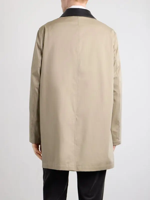 Burberry Leather-trimmed Cotton Gabardine Trench Coat