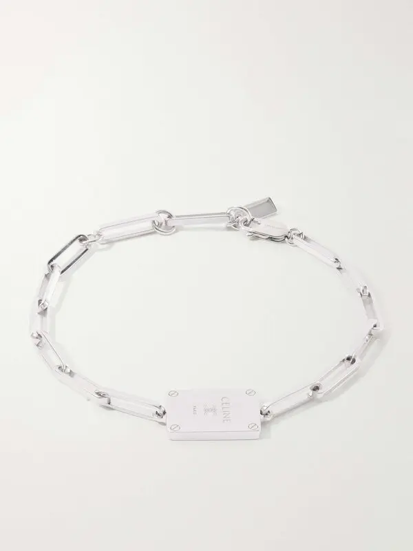 Celine Tag Logo-embossed -tone Bracelet