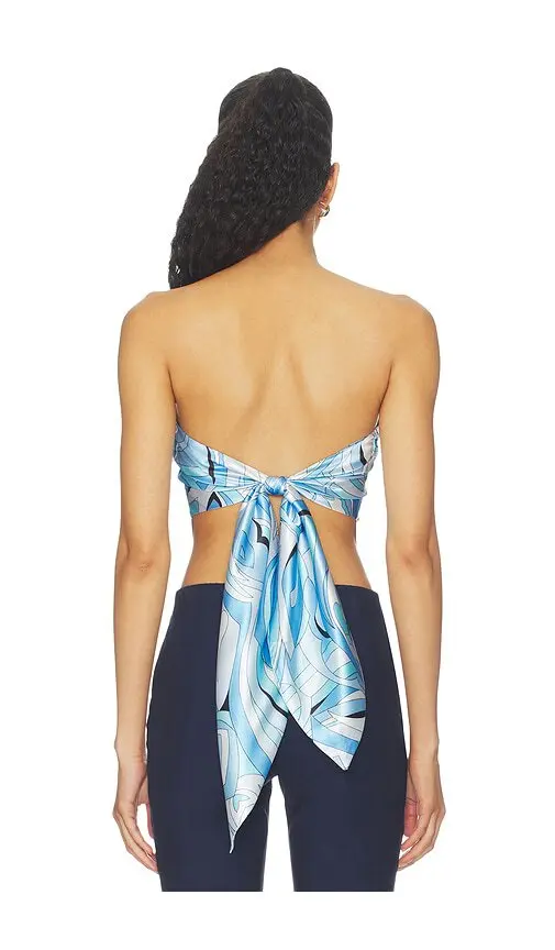 Superdown Klara Scarf Top In Blue
