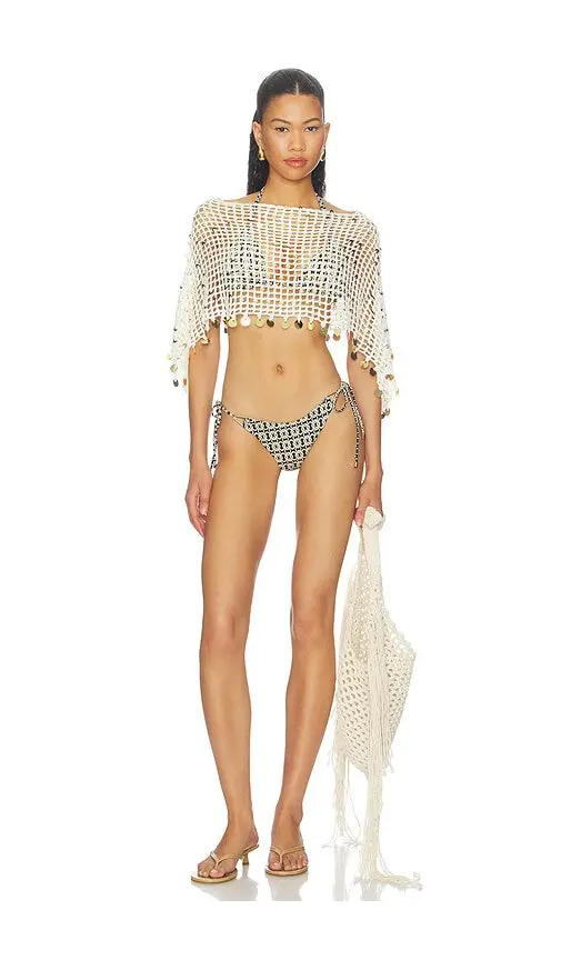 Superdown Maris Crochet Poncho With Embellishments