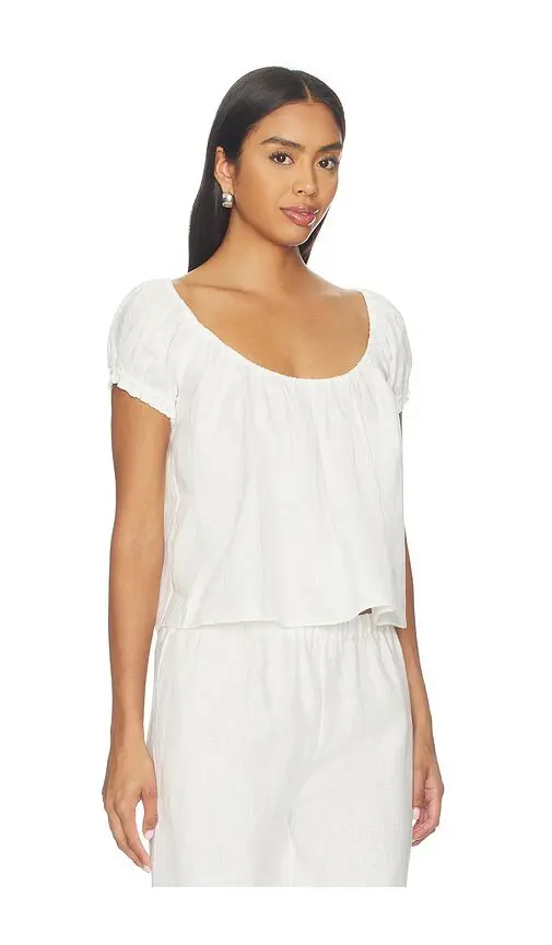Tularosa Linen Puff Sleeve Top