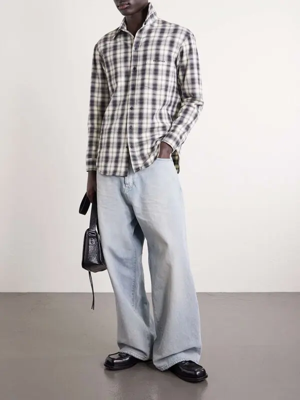 Balenciaga Regular Fit Checked Cotton Shirt