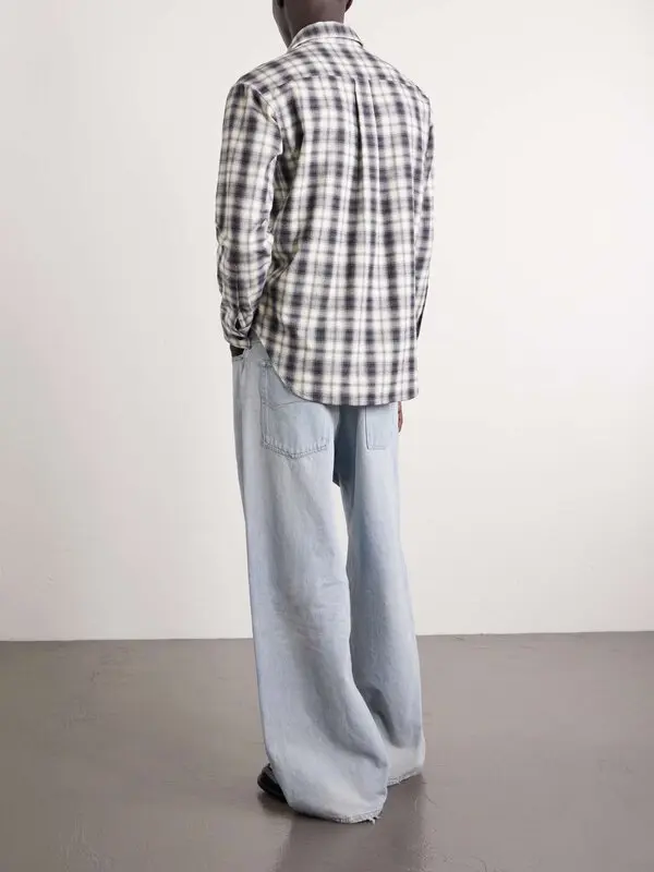 Balenciaga Regular Fit Checked Cotton Shirt