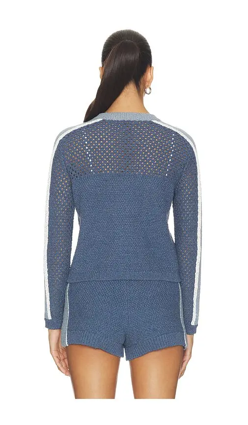 Central Park West Raya Mixed Stitch Zip Cardigen