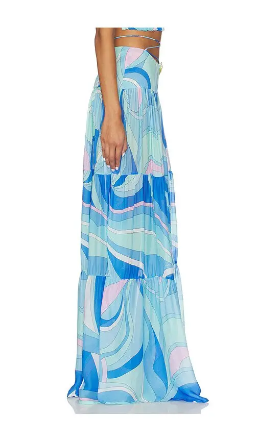 CIN CIN Song Orchid Maxi Skirt In Blue
