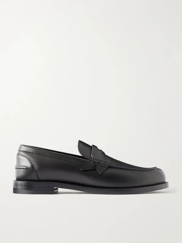 CHRISTIAN LOUBOUTIN The Plato Logo-embellished Leather Loafers - Black