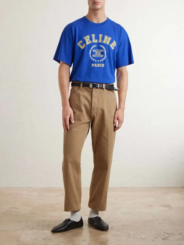 Celine Logo-print Cotton-jersey T-shirt