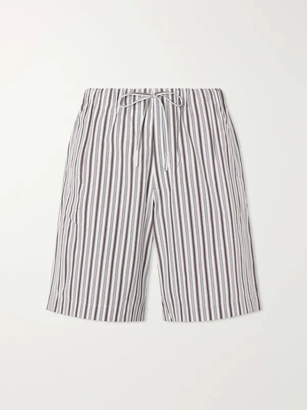 Dries Van Noten Piperi Straight-leg Striped Cotton Shorts - White