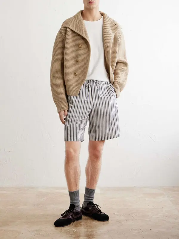 Dries Van Noten Piperi Straight-leg Striped Cotton Shorts