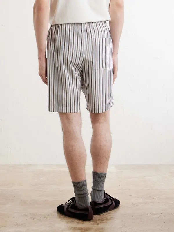 Dries Van Noten Piperi Straight-leg Striped Cotton Shorts