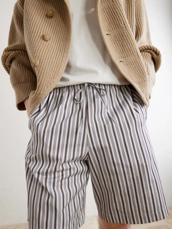 Dries Van Noten Piperi Straight-leg Striped Cotton Shorts
