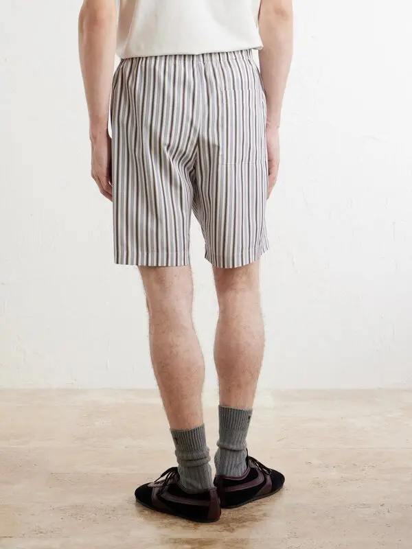 Dries Van Noten Piperi Striped Cotton Shorts - White