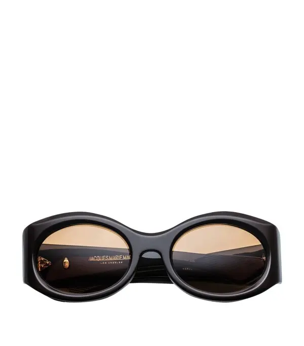 JACQUES MARIE MAGE Gia Oval Sunglasses - Brown