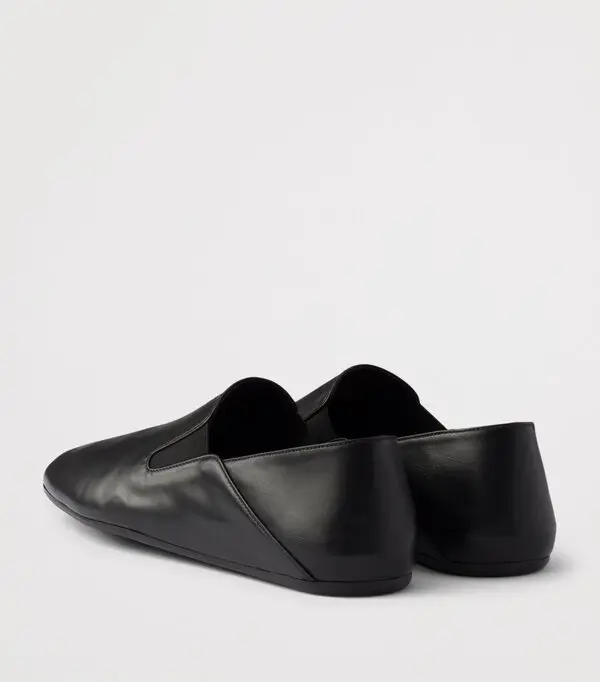 Prada Leather Logo Loafers