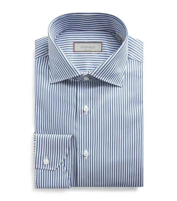 Canali Cotton Bengal Stripe Shirt - Grey