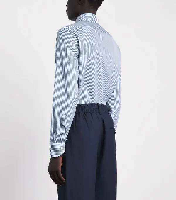 Canali Cotton Bengal Stripe Shirt - Grey