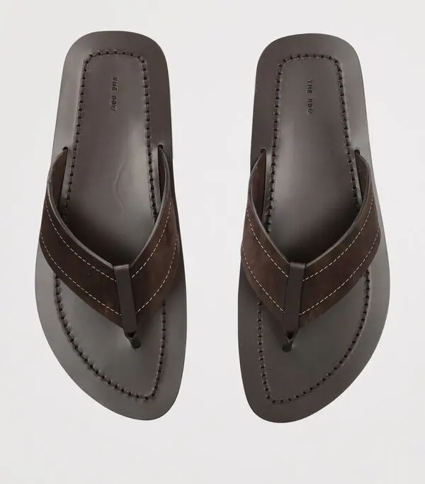THE ROW Dan Leather Flip Flops