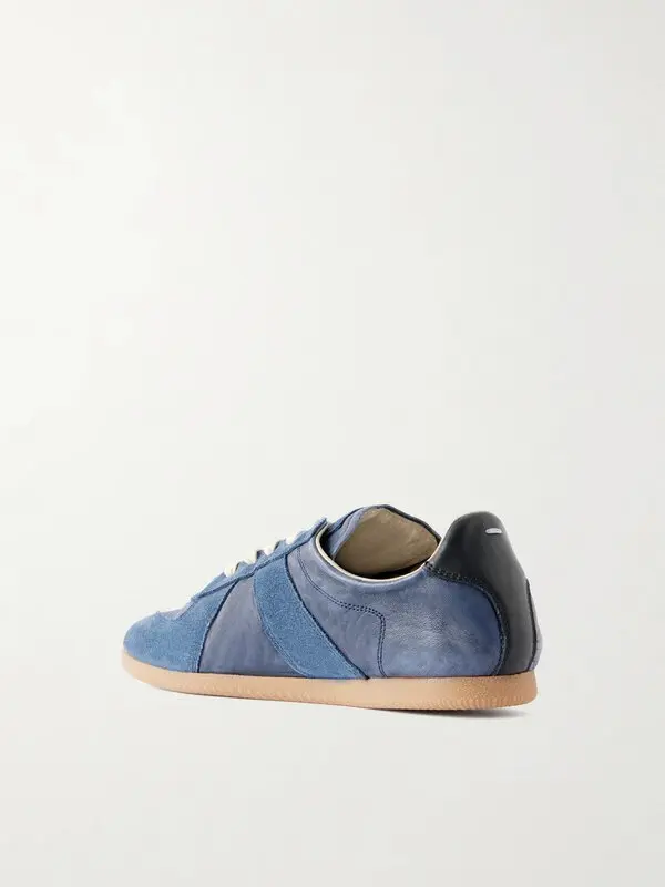 MAISON MARGIELA Replica Suede-trimmed Leather Sneakers - Blue