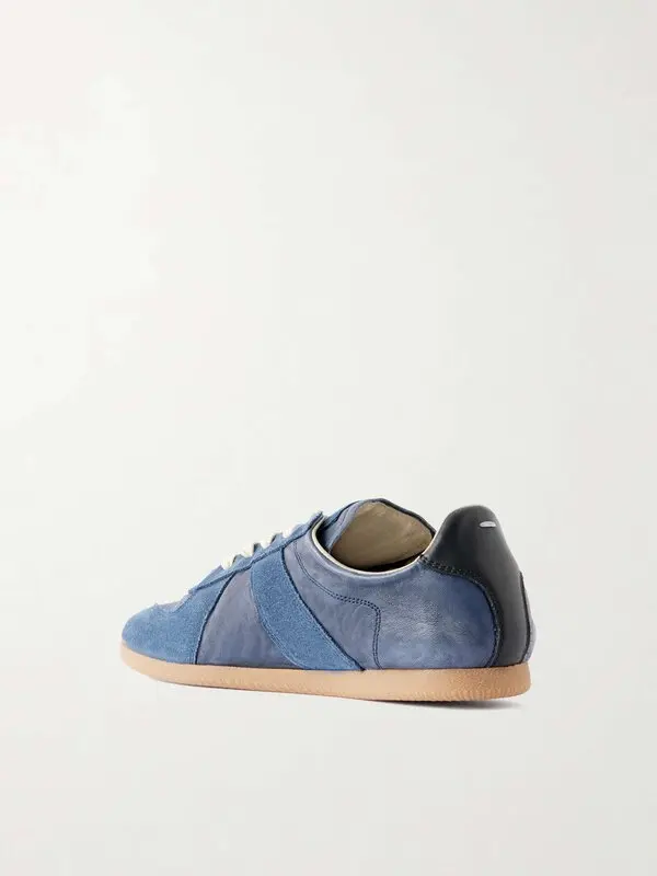 MAISON MARGIELA Replica Suede-trimmed Leather Sneakers