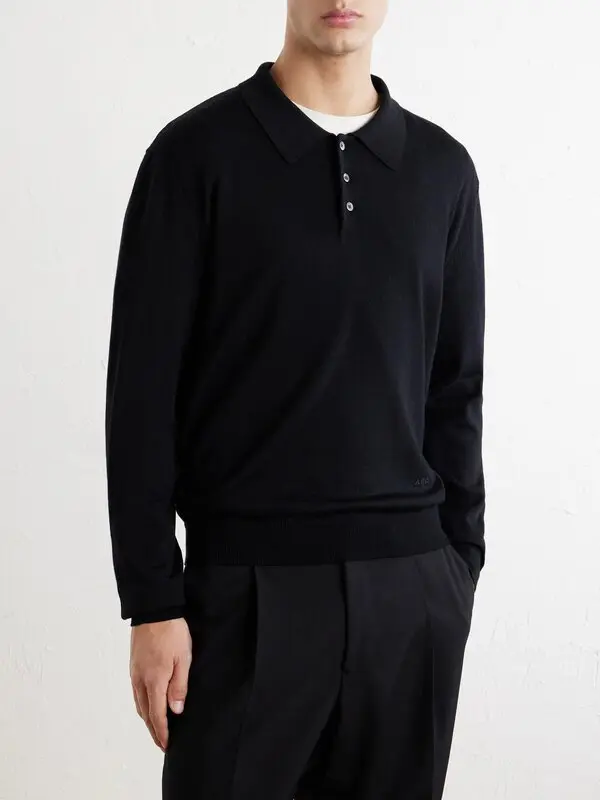 A.p.c. Riou Virgin Wool Polo Shirt