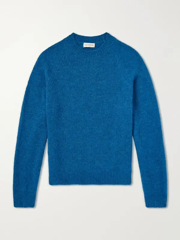 Dries Van Noten Brushed Alpaca-blend Sweater - Blue