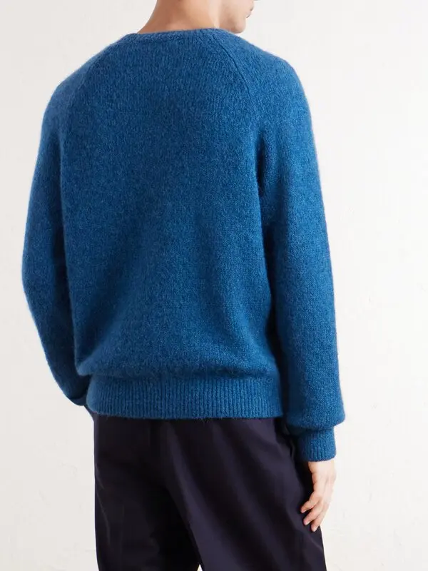 Dries Van Noten Brushed Alpaca-blend Sweater - Blue
