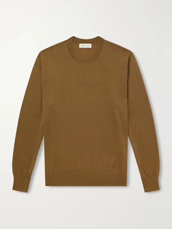 Dries Van Noten Merino Wool Crewneck Sweater - Brown