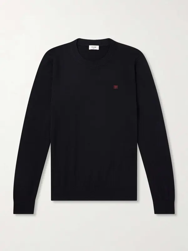 Celine Triomphe-embroidered Wool Sweater