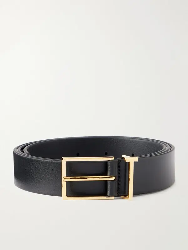 TOM FORD T Loop Leather Belt - Black