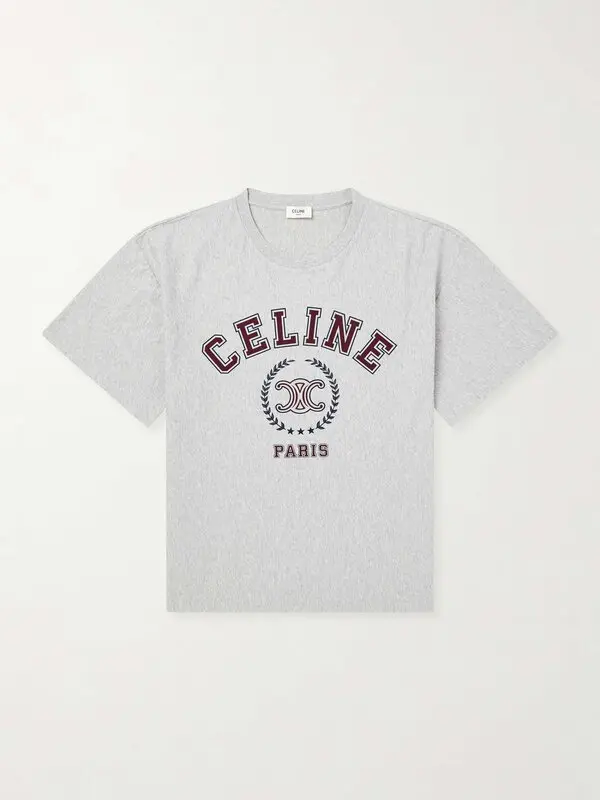 Celine Logo-print Cotton-jersey T-shirt