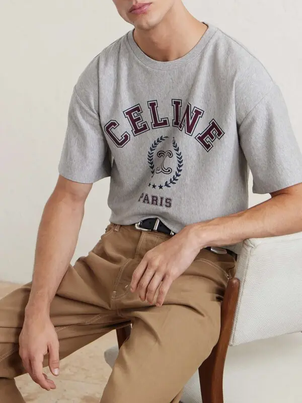 Celine Logo-print Cotton-jersey T-shirt