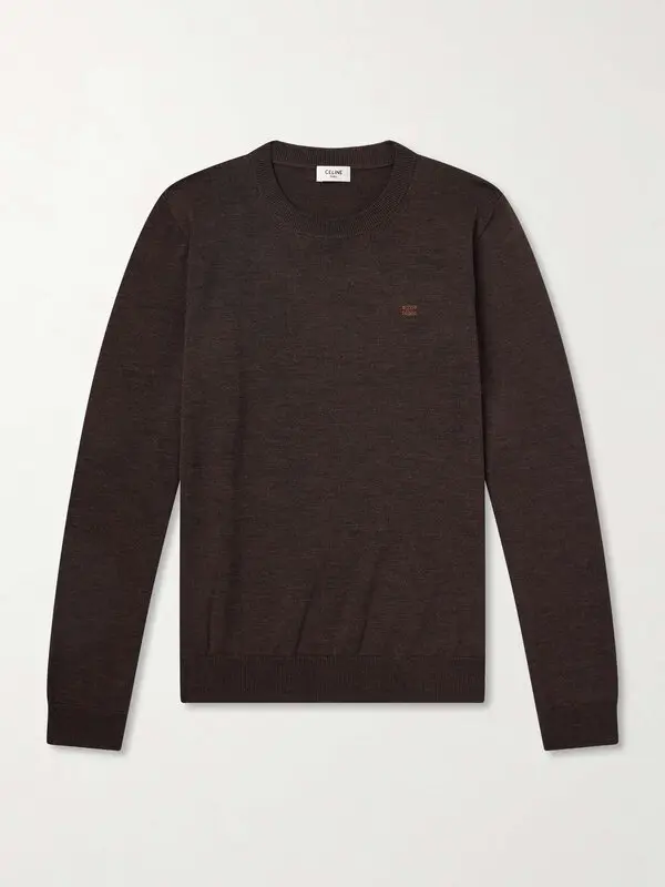 Celine Triomphe-embroidered Wool Sweater