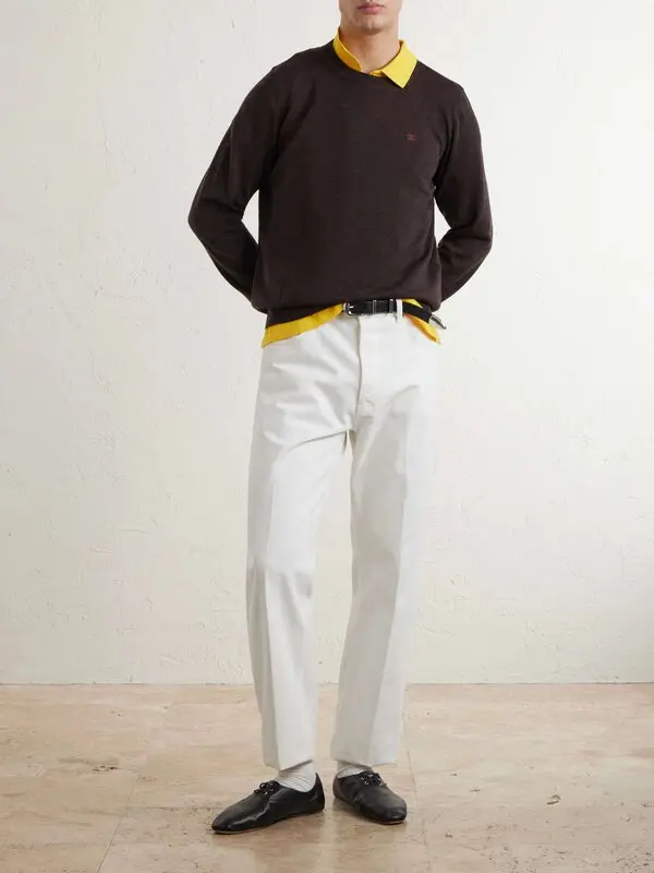 Celine Triomphe-embroidered Wool Sweater