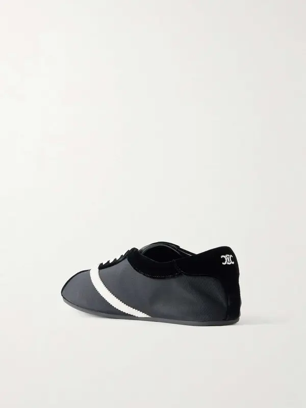 Celine Leather-trimmed Grosgrain Sneakers