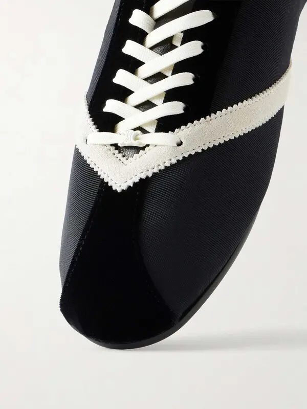 Celine Leather-trimmed Grosgrain Sneakers