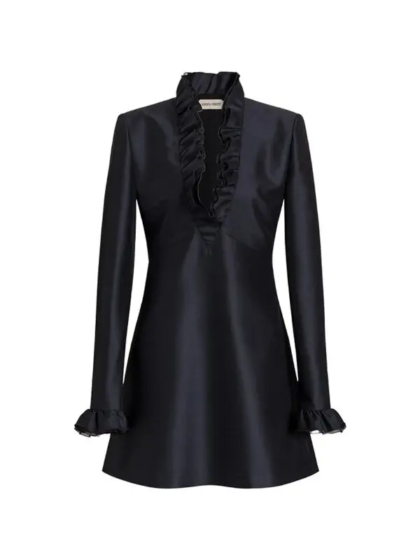 Alberta Ferretti Wool V-neck Dress - Multicolor