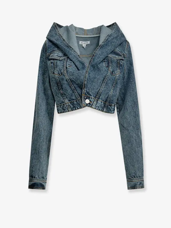 Alaïa Hooded Denim Jacket - Multicolor