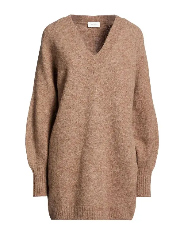 PAOLO PECORA Sweater Light Brown Size Alpaca Wool, Merino Wool, Polyamide, Elastane