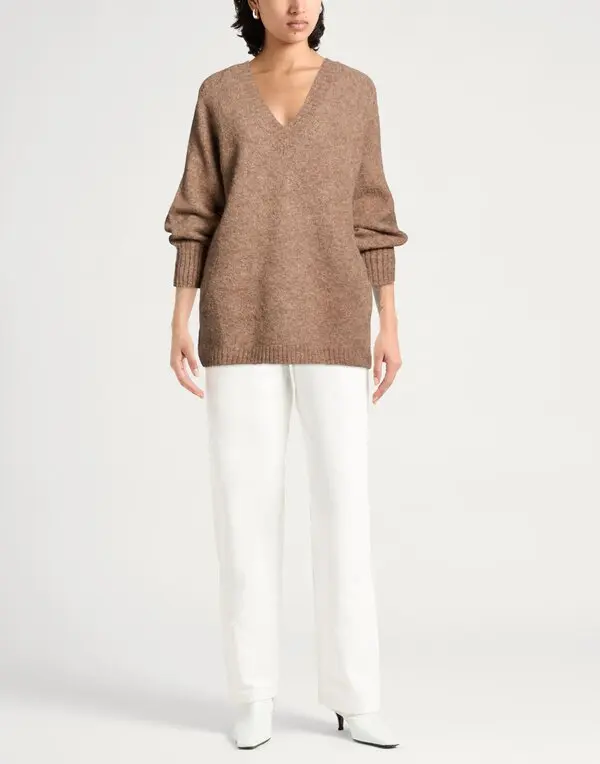 PAOLO PECORA Sweater Light Brown Size Alpaca Wool, Merino Wool, Polyamide, Elastane