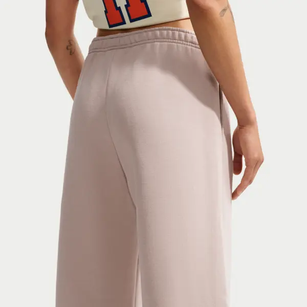 Nike Studio Fleece Medium Weight Mid-rise Wide-leg Pants - Brown