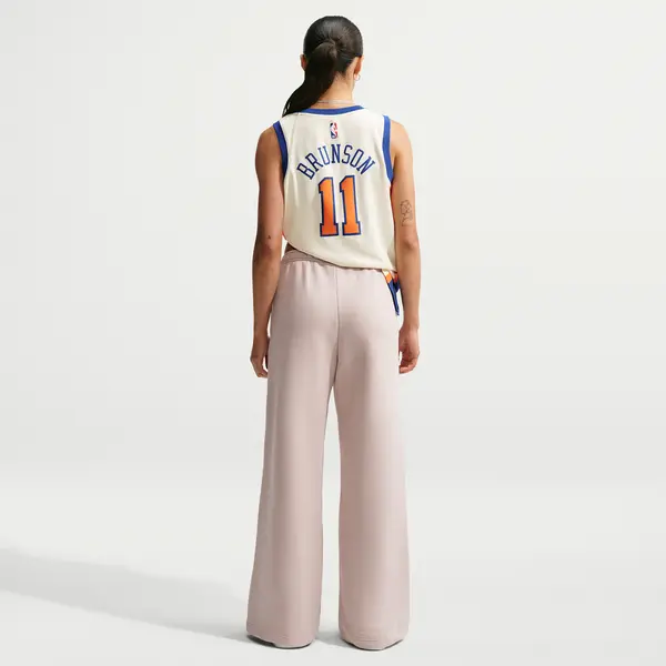 Nike Studio Fleece Medium Weight Mid-rise Wide-leg Pants - Brown